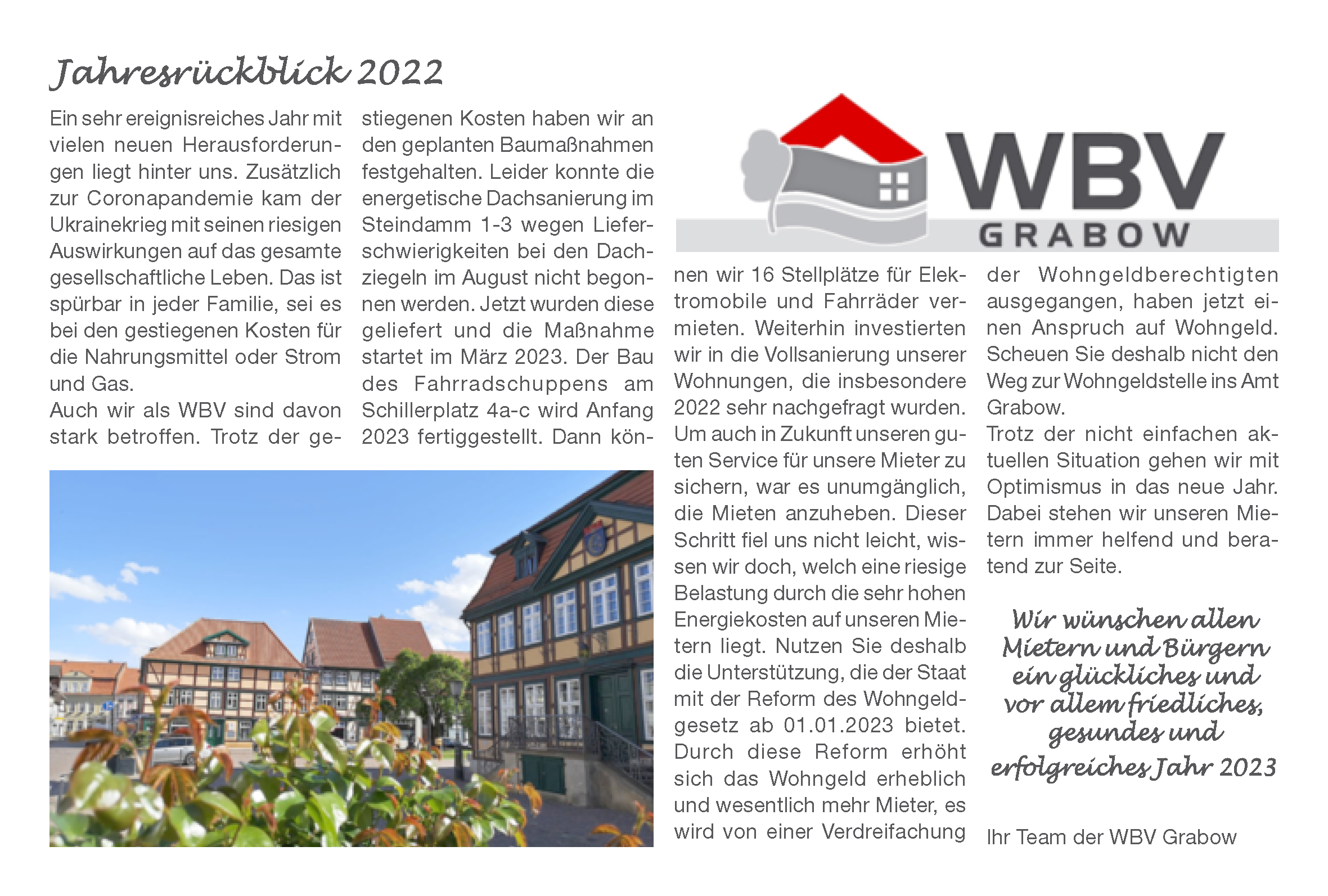 Jahresrückblick 2022 - WBV Wohnungsbau- und ...